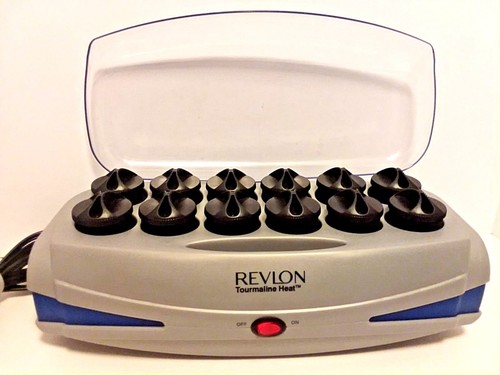Revlon Tourmaline Heat 12 Jumbo Flocked Hot Rollers No Clips Pageant | eBay