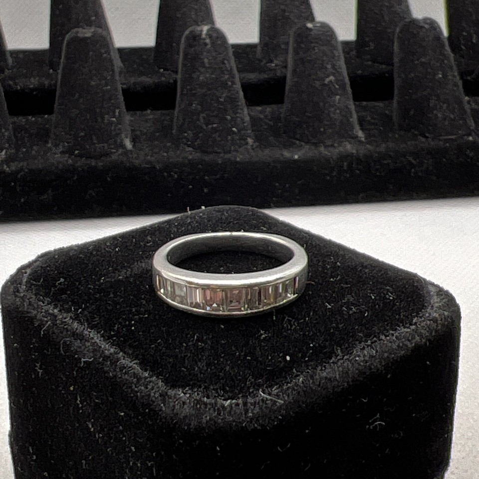 14K White Gold Channel Set 1.00CT Diamond (SI,F) Wedding Band Ring 4.7g ...