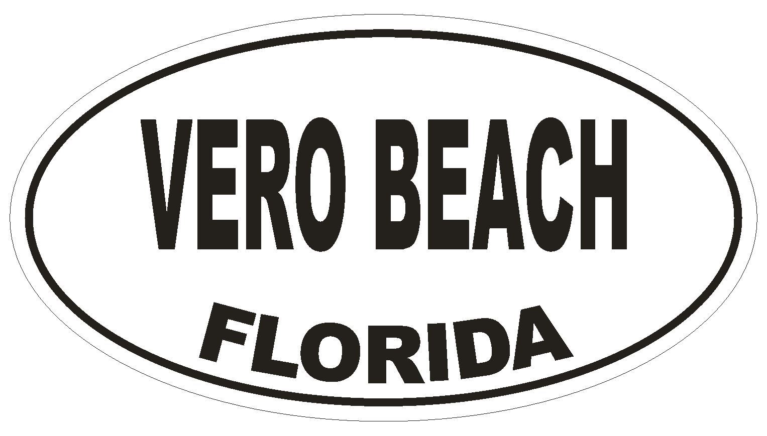 Vero Beach Florida Oval Bumper Sticker or Helmet Sticker D1352 Euro ...