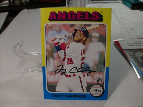 2024 Topps Heritage #109 - Trey Cabbage RC - Los Angeles Angels 24-028 ...