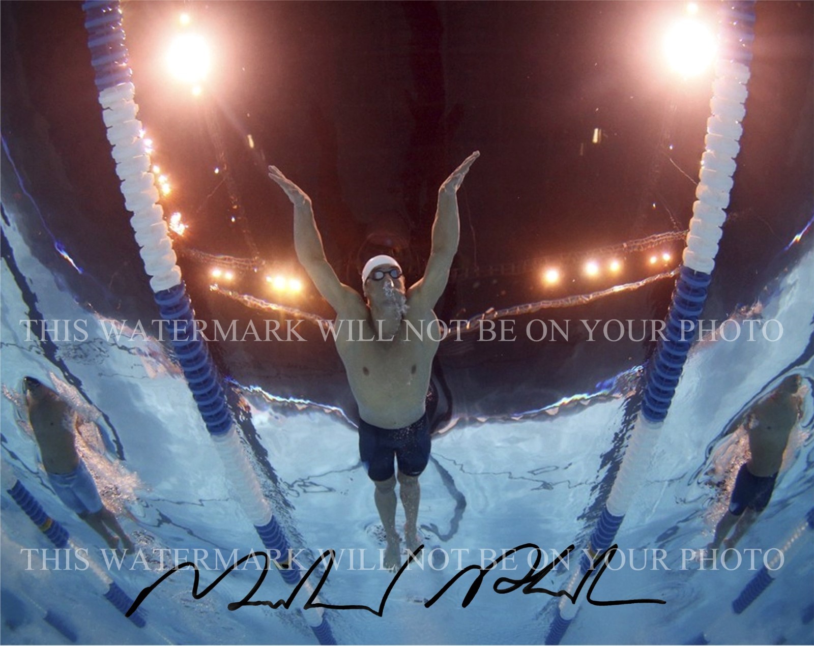 MICHAEL PHELPS SIGNED AUTOGRAPH AUTO 8x10 RPT PHOTO TEAM USA OLYMPICS ...