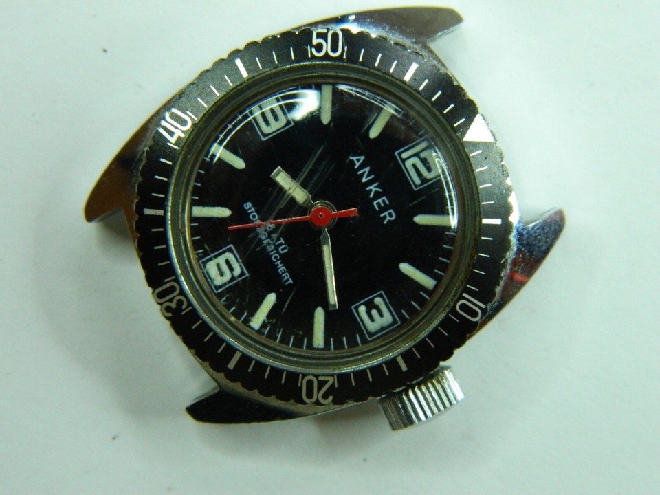 RARE VINTAGE GERMAN ANKER 6ATM LADIES DIVER WATCH ROTATING BEZEL - RUNS ...