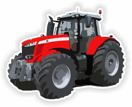 Tractor Red Sticker / Vinyl Waterproof Decals Car Graphics | eBay