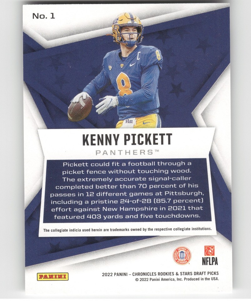 2022 Chronicles Draft Picks Rookies & Stars Kenny Pickett #1 RC | eBay