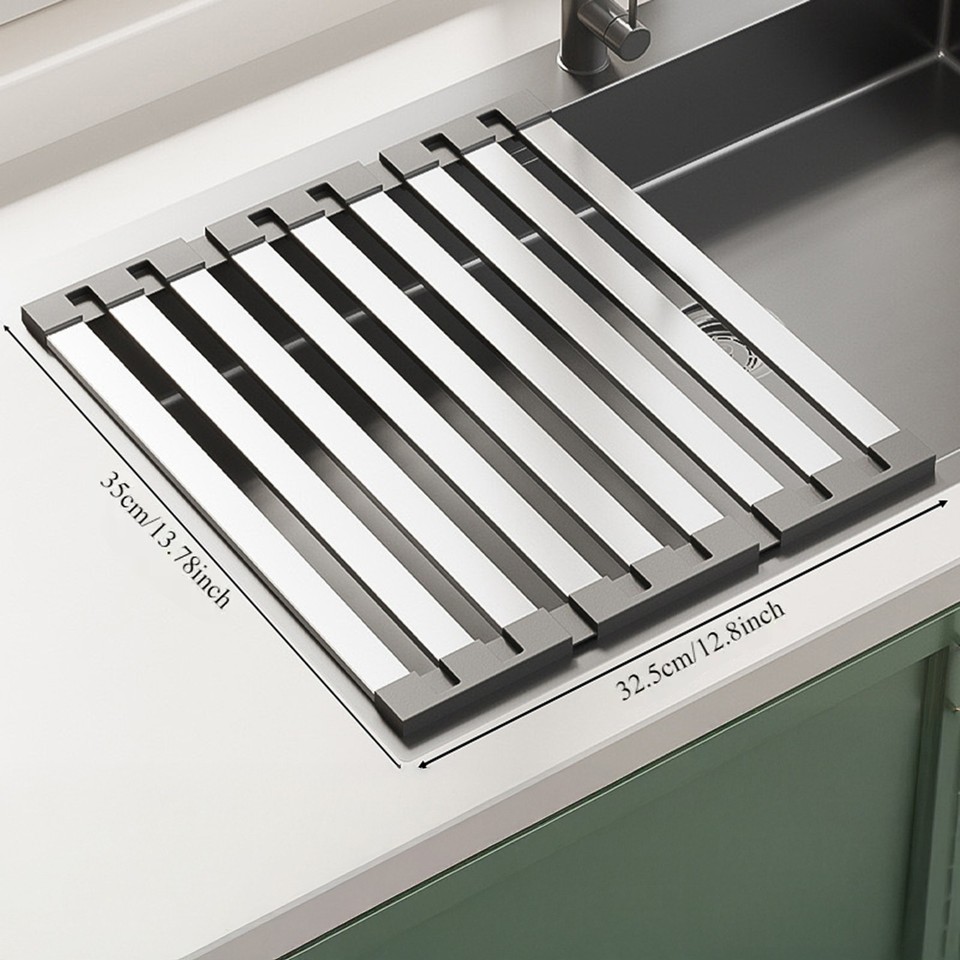 Dish Drainer Rack – Large Stainless Steel Drying Tray for Utensils ...
