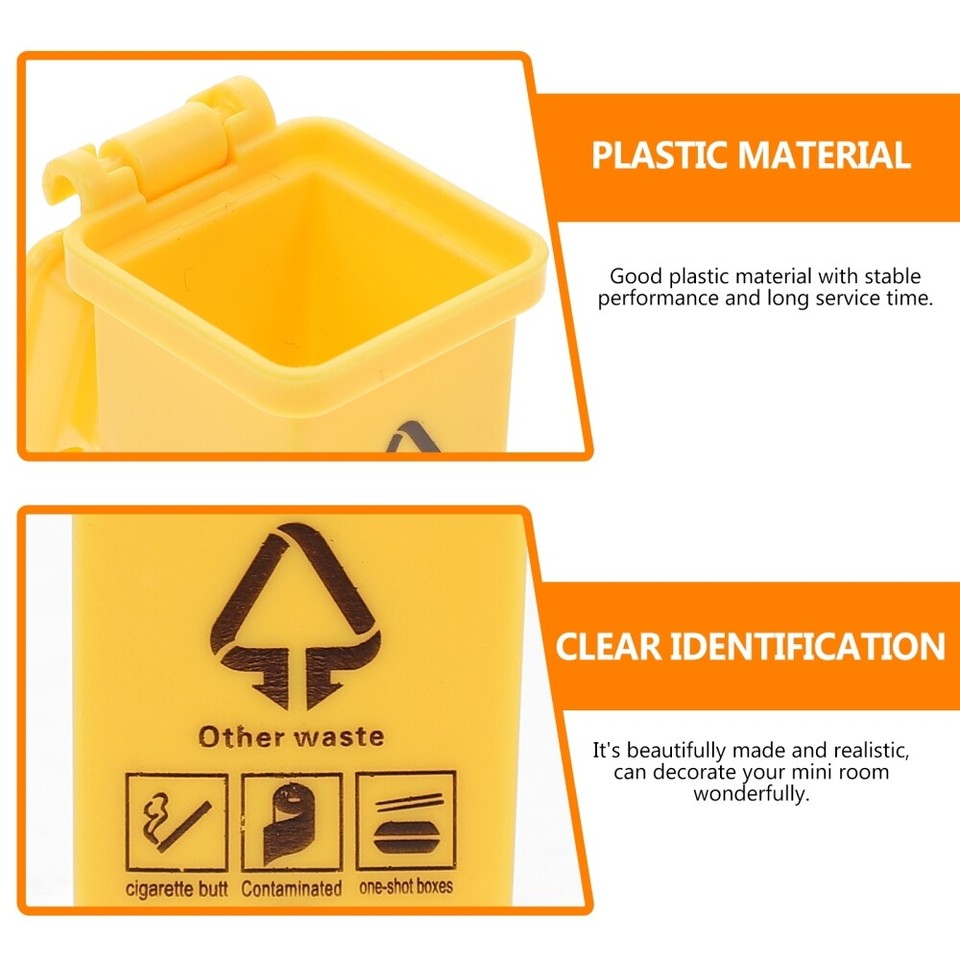 5pcs Garbage Can Model Doll House Sorting Garbage Bin Garbage Pail | eBay