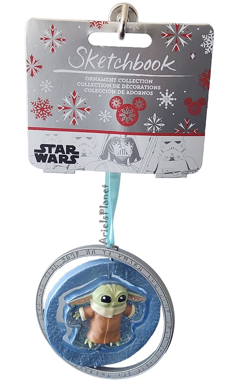 Disney Parks Sketchbook Star Wars Mando Grogu The Child Metal Spinning ...