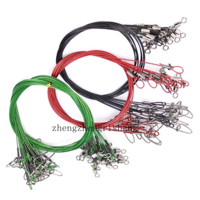 Fishing Wire Leader Line 7X Steel Fishing Leaders with Swivels Snaps 19 ...