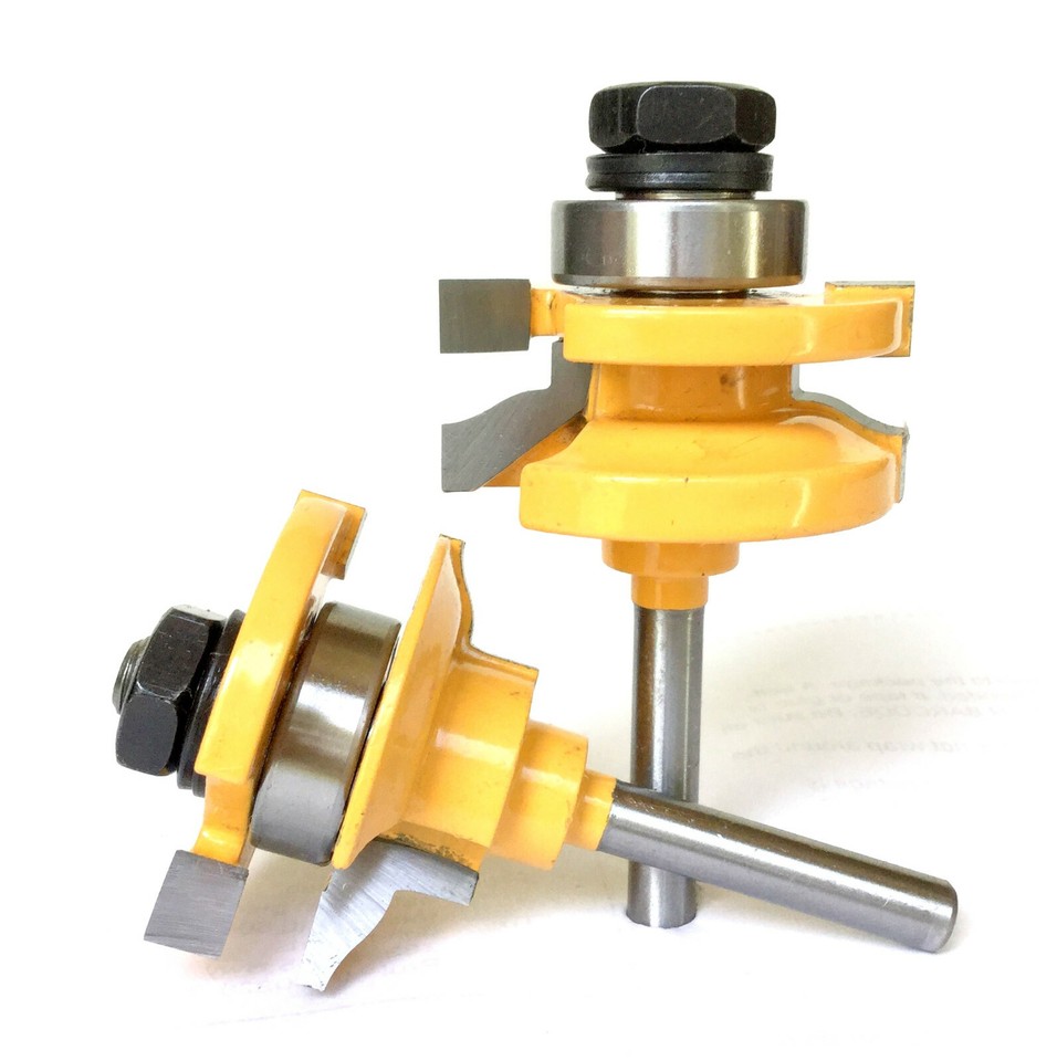 3pc 1/4" SH Ogee Raised Panel and Ogee Rail & Stile Router Bit Set sct ...