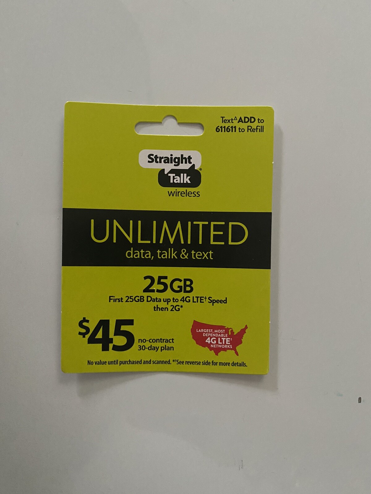 Straight Talk Rob Refill Card 30 Day $45 Prepaid Unlimited Data Plan ...