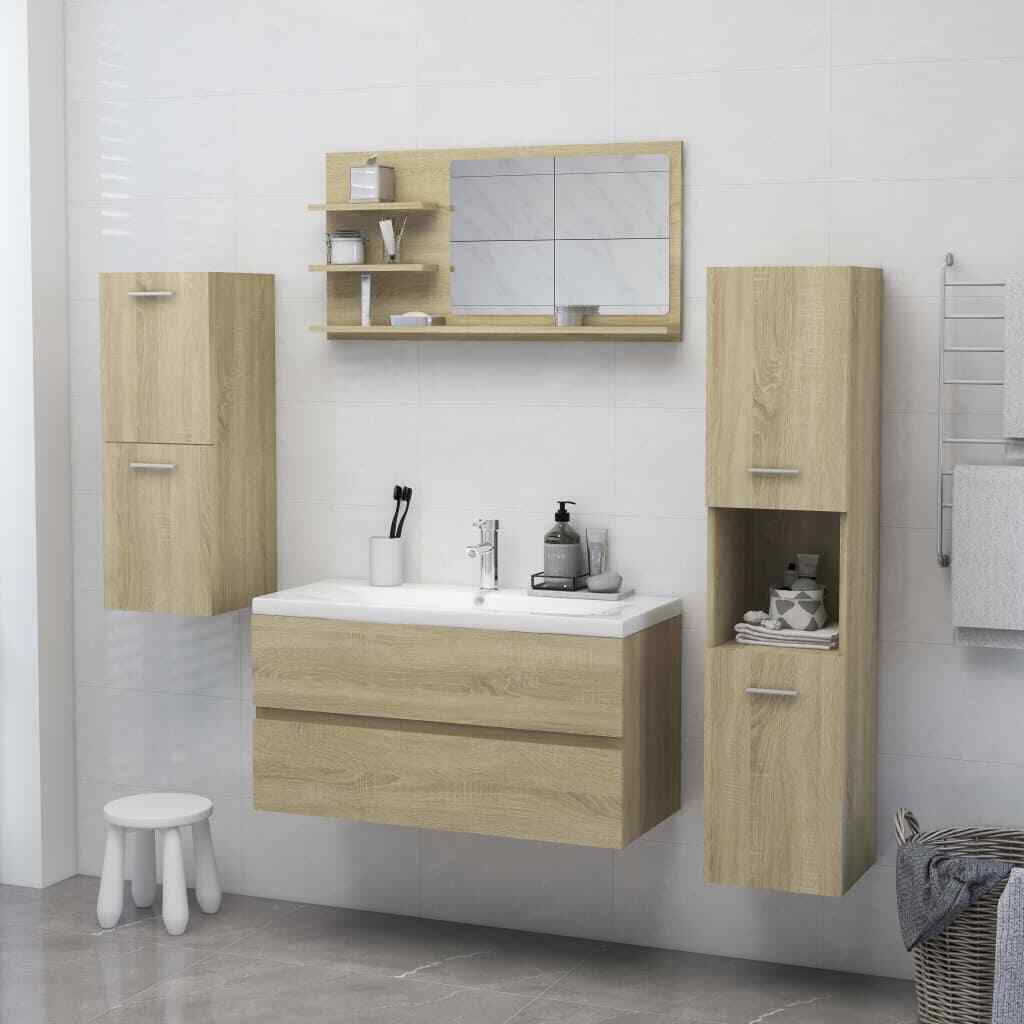 Bathroom Mirror Sonoma Oak 90x10.5x45 cm Engineered Wood vidaXL | eBay