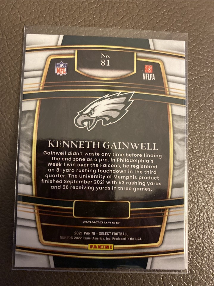 2021 Panini Select Kenneth Gainwell Concourse Rookie Card RC #81 Eagles ...