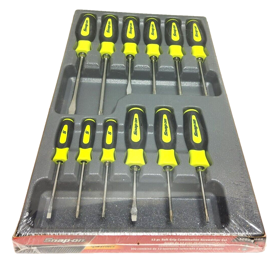 New Snap-on SGDXW120BH 12pc Soft Grip Combination Screwdriver set Hi ...