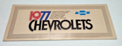 Vintage 1977 Chevrolet Full Line Auto Sales Brochure | eBay
