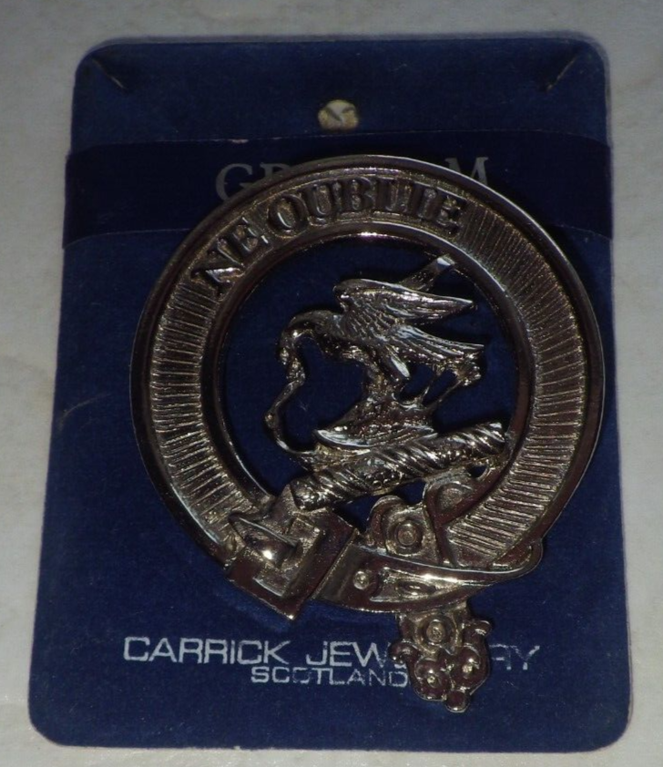 Carrick Clan Crest Badges Ne Oublie Graham Scotland Brooch Pin 2" x 2 1 ...