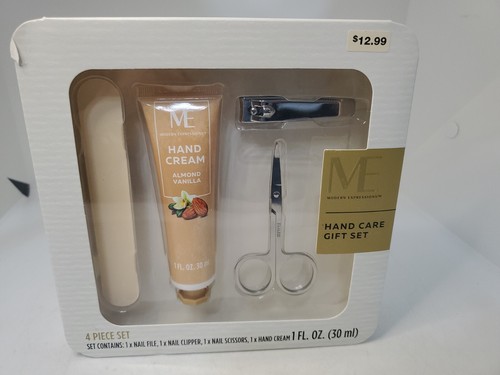 Modern Expressions Manicure Nail Hand Care Gift Set 4 Pc Almond Vanilla ...