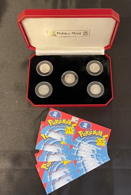 Pokemon Coins - 999 Silver Proof Niue - Complete Set 5 $1 - 2001 Pobjoy ...