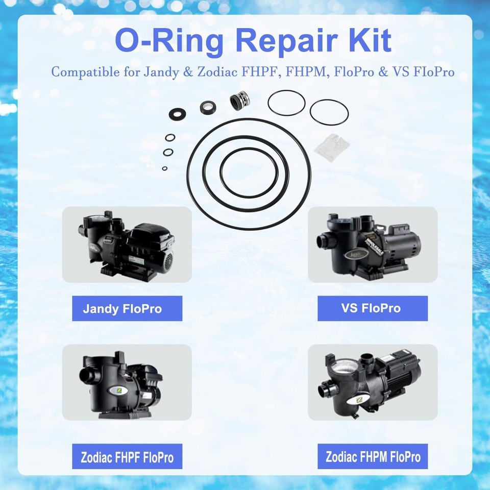 Pool Pump O-Ring Rebuild Repair Kit For Jandy Zodiac FHPF FHPM FloPro ...
