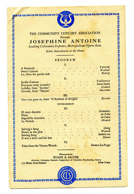 Antique Flyer JOSEPHINE ANTOINE Recital Columbia Concerts Community ...