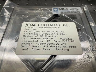 Micro Lithography Inc (MLI) ASET Pellicule (Set of 2) | eBay