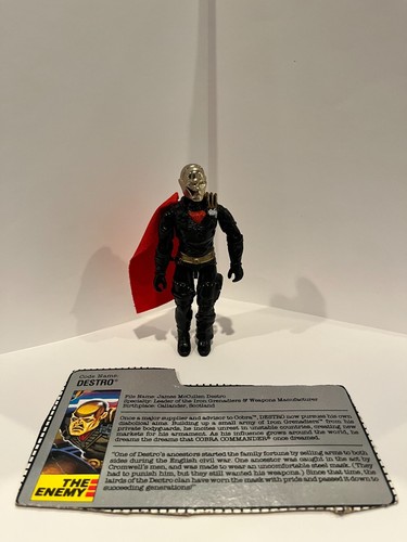 GI Joe Destro 1988 w/ Cape and File Card, Highly Valuable Collectible ...