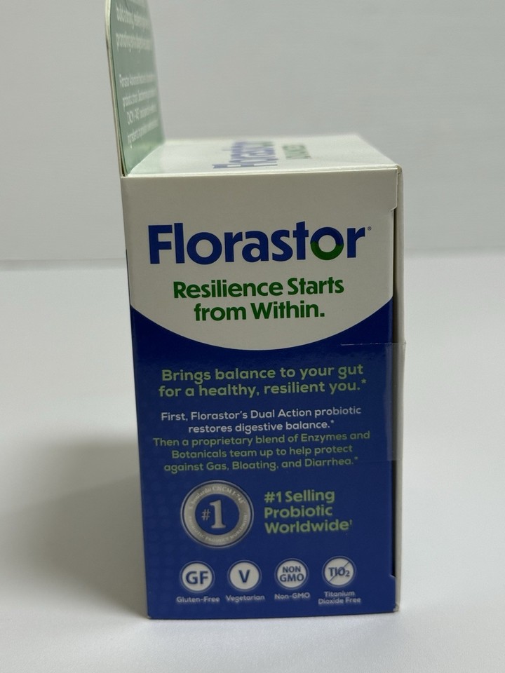 Florastor Advanced Gas & Bloat Probiotic & Digestive Supplement - 30 ...