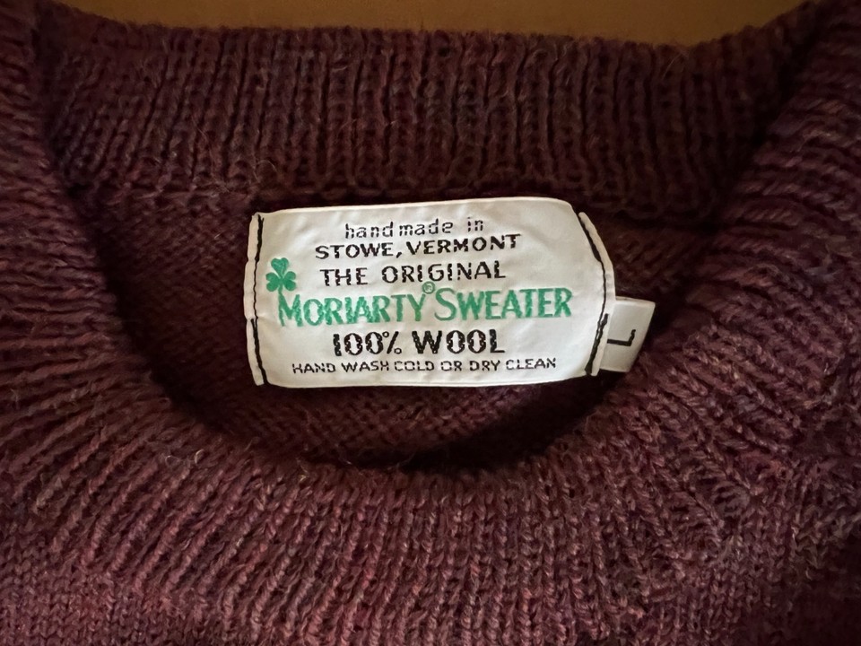 New Old Stock; Original Moriarty Ski Sweater; XXL-Wool -Made in Stowe ...