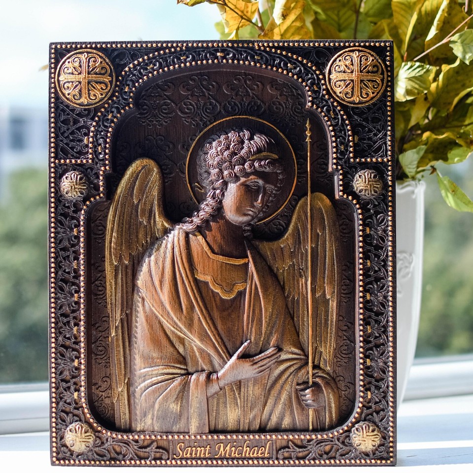 Archangel Michael modern christian art housewarming personalized ...