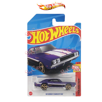 2024 Hot Wheels PURPLE 69 Diecast Car Then & Now Dodge Charger 500 240/ ...
