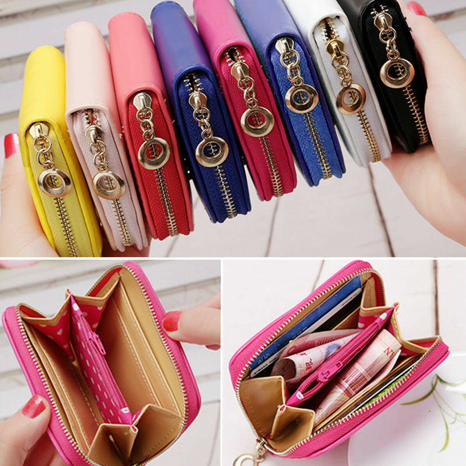 Women Bowknot Small Coin Purse Card Zipper Wallet Holder Mini Bag ...