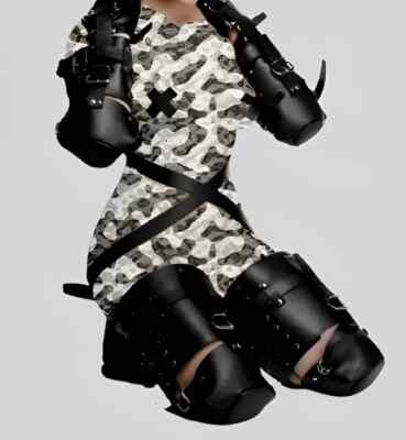 Bondage Arm & Leg Binder Restraint Real Leather Adult BDSM Pet Crawler ...