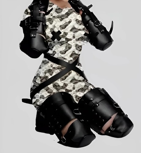 Bondage Arm & Leg Binder Restraint Real Leather Adult BDSM Pet Crawler ...