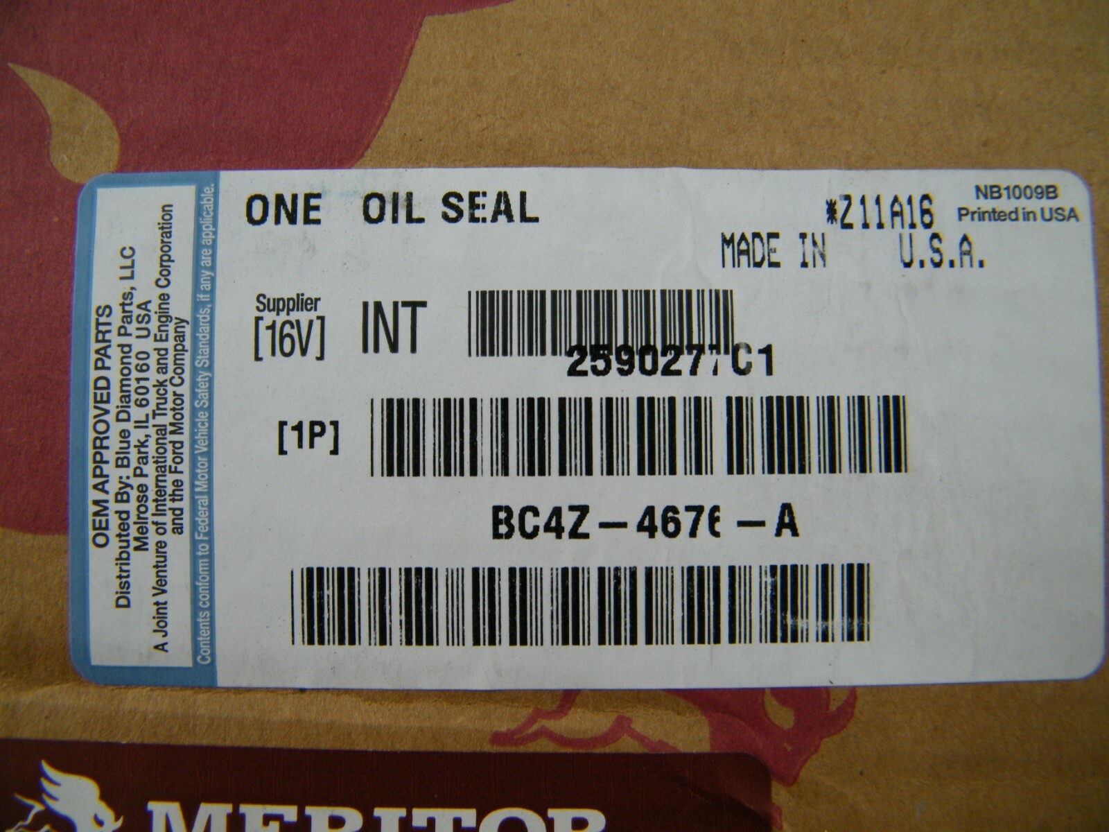 Meritor Seal Oil Pinion A11205Z2730 International Part# 2590277c1 for ...