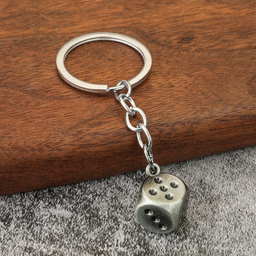 Creative Personality Dice Keychain Vintage Punk Keyring Jewelry ...