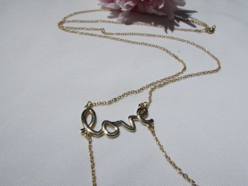 New Women Gold Body Chain Jewelry LOVE Pendant Charm Beach Pool Party ...