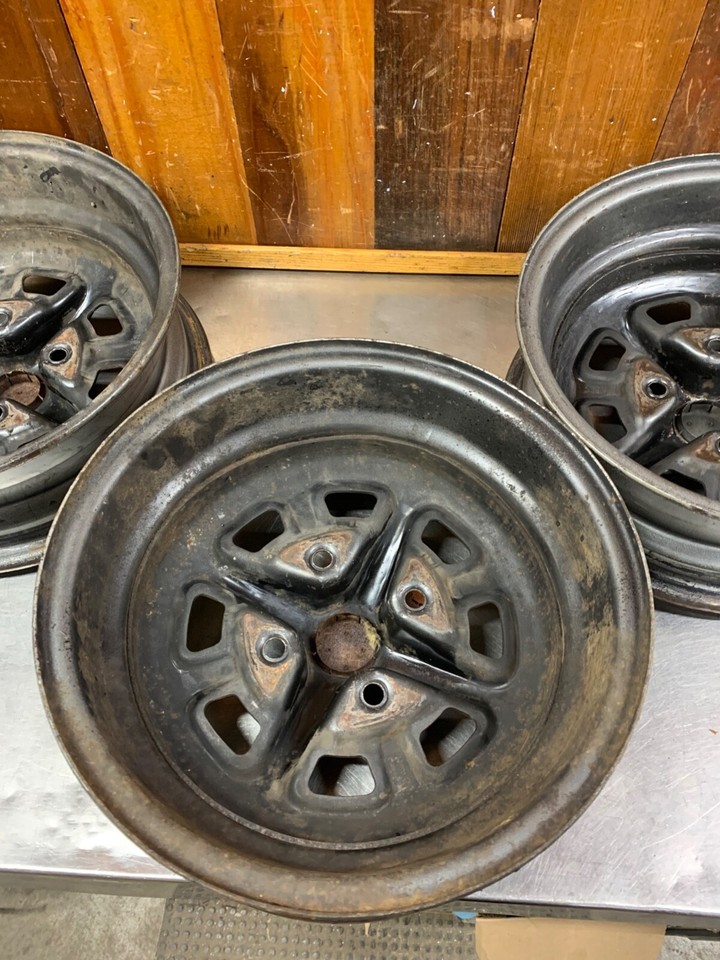 MG MGB 68-80 • Original 14" x 5" Rostyle Wheels & Center Caps (x4 ...