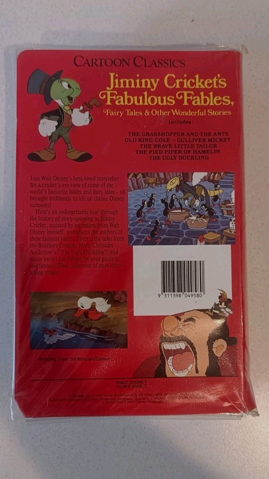 Walt Disney Home Video Cartoon Classics Jiminy Crickets Fabulous Fables ...