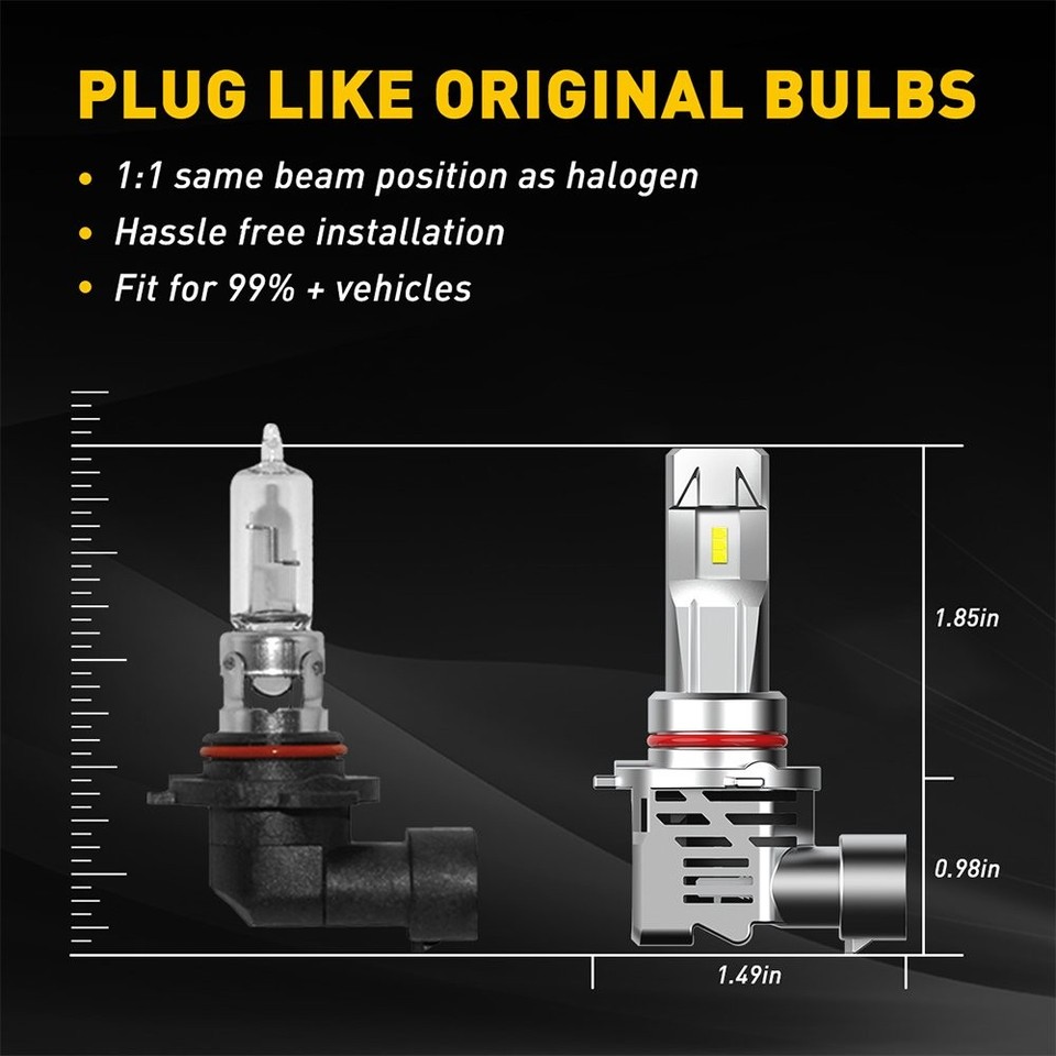 4PCS AUXITO LED Headlight Bulbs Conversion 9005 H11 High Low Bright ...