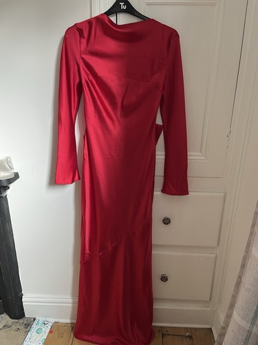 Daska satin maxi dress exaggerated bow back Red Size Small 8-10 Prom ...