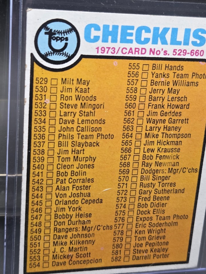 1973 Topps Checklist 529-660 #588 Unmarked High Number | eBay