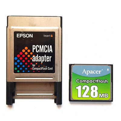 EPSON PCMCIA ADAPTOR FOR COMPACT FLASH CARDS with 128MB CF CARD Apacer ...