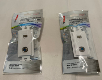 Lot of 2 Legrand WP3215-WH-V1 Coax Decorator Strap Cat5e and 3GHz Coax ...