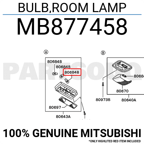 Mitsubishi OEM 97-04 Montero Sport Overhead Roof Console-light Bulb ...