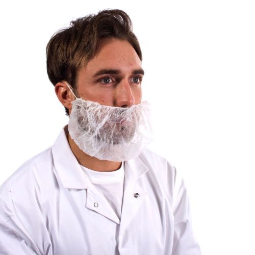 100 x Disposable Beard Mask Snood Cover Catering Food Safe Beard Mask ...