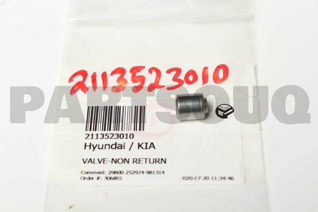 Genuine Hyundai Valve-non Return 2113523010 OEM for sale online | eBay
