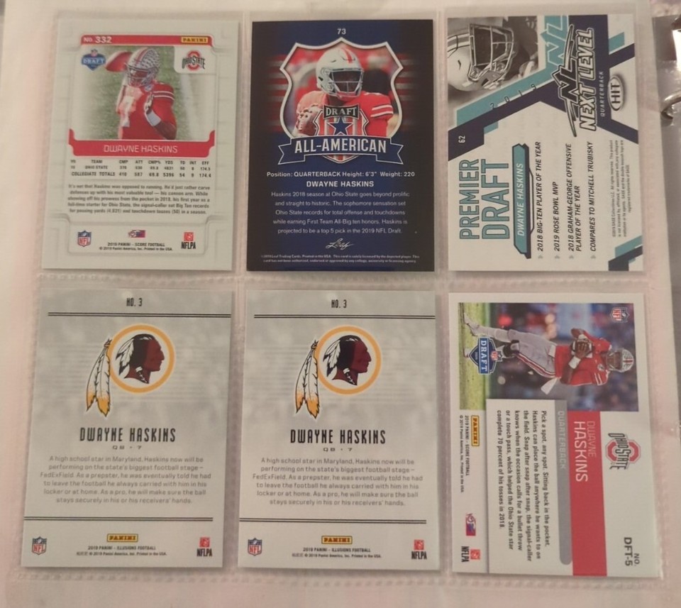 (6) Lot 2019 Dwayne Haskins Rookies RC Washington Redskins Commanders ...