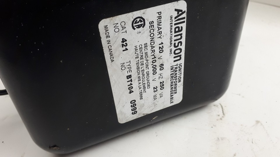 Allanson INTERCHANGABLE Oil Burner Ignition Transformer Cat 421 Type ...