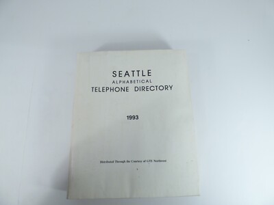 1993 Seattle WA Phone Book White Pages | eBay