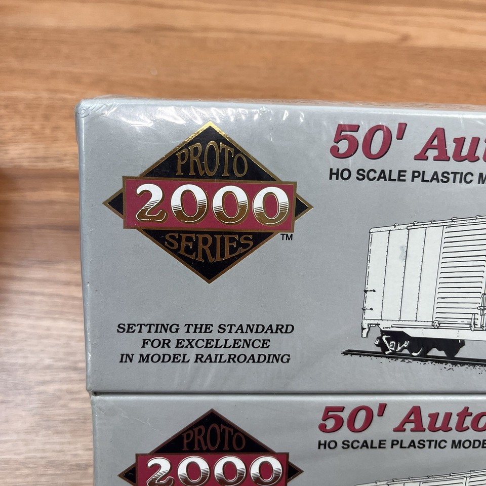 Proto 2000 Series 4 Pack 50' Automobile Box Car HO Scale Plastic Model ...