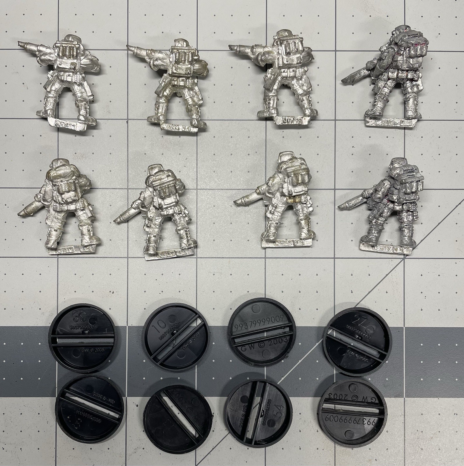 8x Metal Imperial Guard Stormtroopers Warhammer 40k Astra Militarum VTG ...